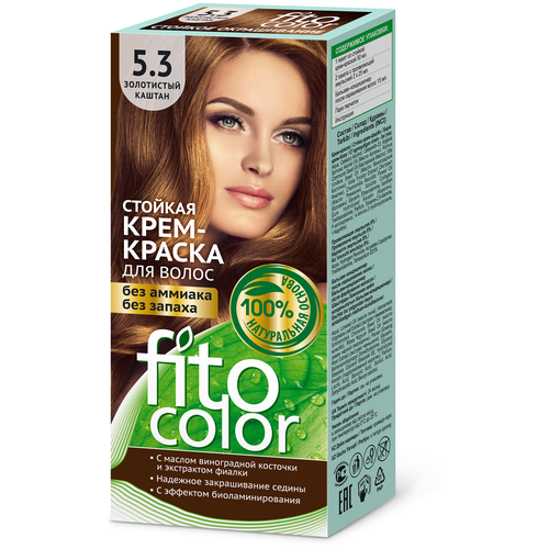 Fito косметик Fitocolor стойкая крем-краска для волос, 5.3 золотистый каштан, 115 мл
