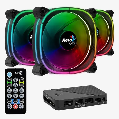 Вентилятор Fan AeroCool Astro 12 Pro / 120mm/ ARGB led/ 3pack/ fan hub H66F