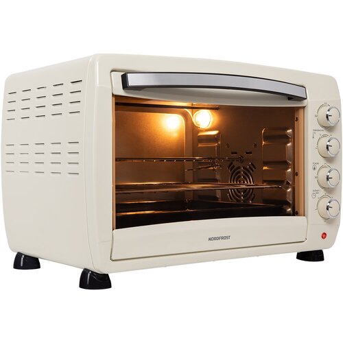 Мини-печь NORDFROST RC 450 Y , настольная духовка, 2 000 Вт, 45л, конвекция, гриль, таймер 120 минут, 3 режима нагрева, бежевый