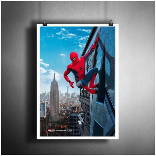 Постер плакат для интерьера "Фильм: Человек-паук: Возвращение домой. Spider-Man: Homecoming"/ Декор дома, офиса, комнаты A3 (297 x 420 мм)
