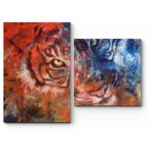 Модульная картина Тигр маслом на холсте 110x83
