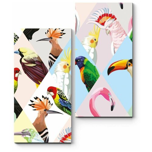 Модульная картина Тропические птицы40x50