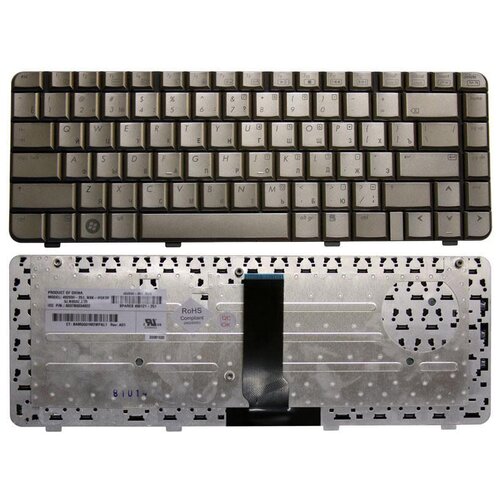 Клавиатура для ноутбука HP Pavilion dv3500 бронзовая без рамки, плоский Enter