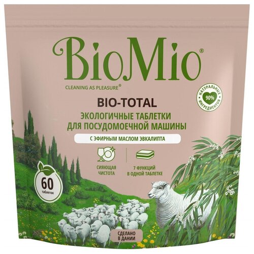 BioMio Таблетки для ПММ BioMio "BIO-TOTAL", с маслом эвкалипта, 60 шт.