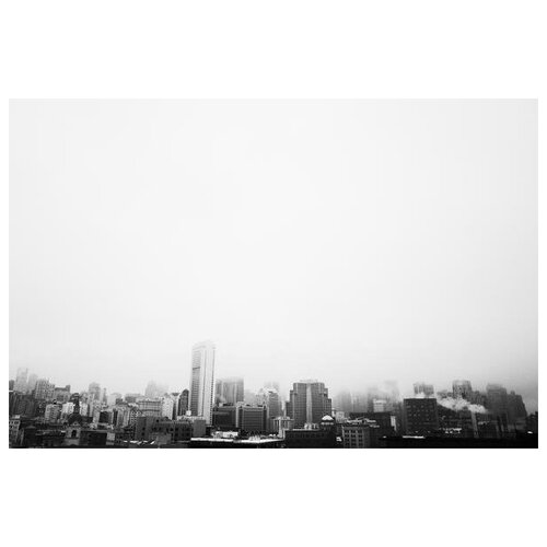 Постер на холсте Город в тумане №1 76см. x 50см.