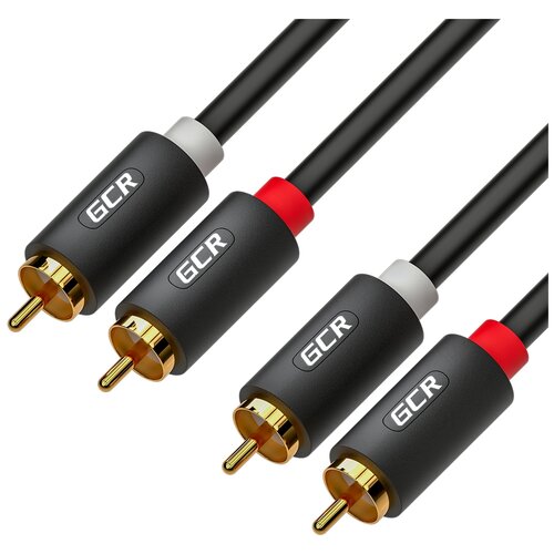 Кабель GCR 2 х RCA (M) - 2 х RCA (M) (GCR-ARR22), 10 м, черный