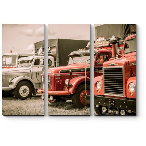 Модульная картина Красные грузовики 60x43