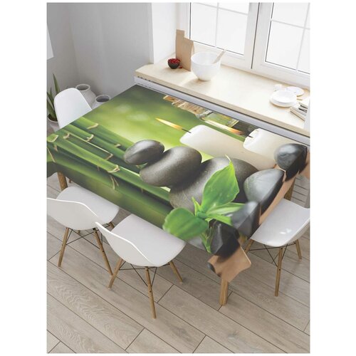 Скатерть прямоугольная JoyArty на кухонный стол "Место умиротворения" из оксфорда, 180x145 см