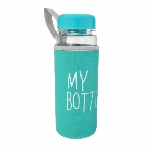 Бутылка для воды "MY BOTTLE", 500 мл, спортивная, в чехле, винтовая крышка, голубой