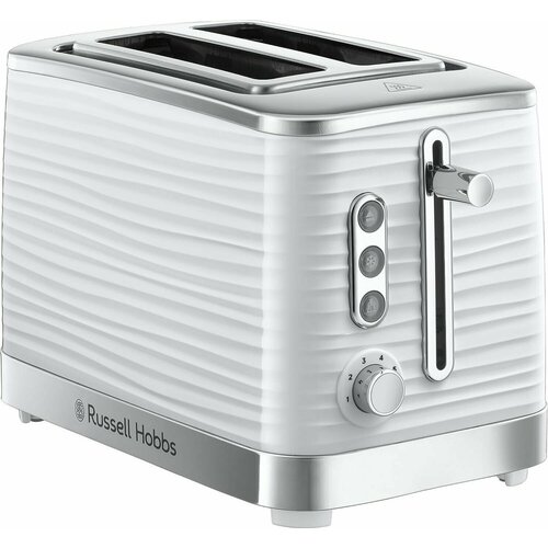 Тостер Russell Hobbs White Inspire пластмассовый, на 2 ломтика, белый, 1050 Вт