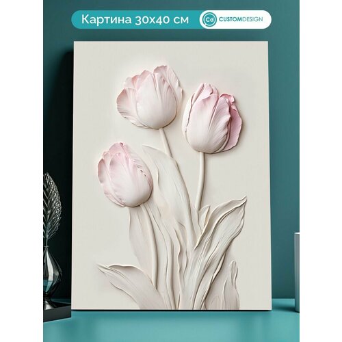 Картина интерьерная на холсте 30х40 см с тюльпанами 14/307-0014352-70094