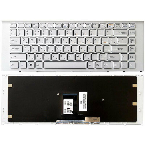 Клавиатура для ноутбука Sony Vaio VPCEA48FX белая с рамкой