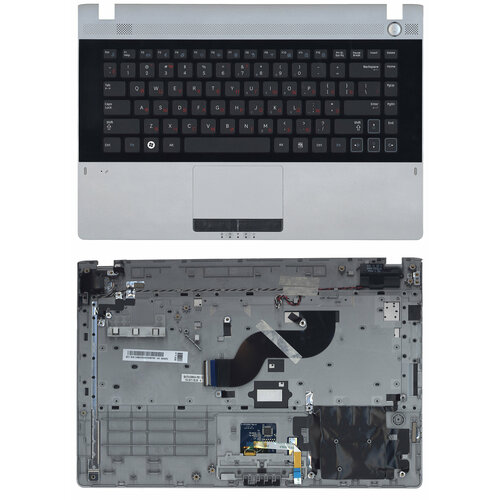 Клавиатура для ноутбука Samsumg RV411 серая топ-панель
