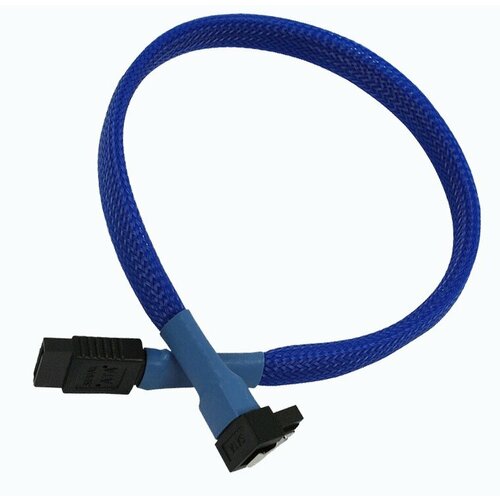 Кабель SATA Nanoxia SATA3 (6Gb/s) Cable 60см, угловой разъем, синий NXS6G6B