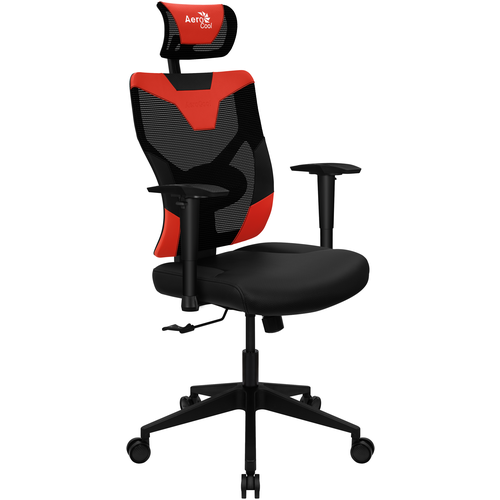 Компьютерное кресло AeroCool Guardian игровое, обивка: сетка/искусственная кожа, цвет: Champion Red