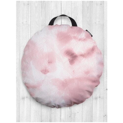 Декоративная подушка сидушка JoyArty "Розовый дым" на пол круглая, 52 см