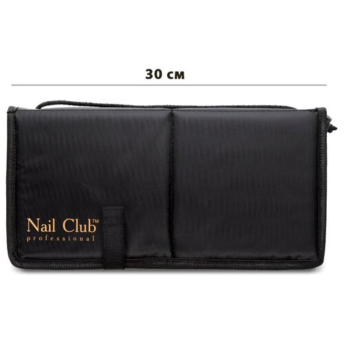 Nail Club professional Футляр-подставка для маникюрных кистей из чёрной плащёвки с застёжкой на липучке.
