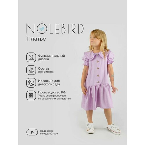 Платье NOLEBIRD, размер 122, фиолетовый, розовый