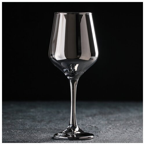 Бокал для вина «Кьянти», 400 мл, 8,5×22 см, цвет серый