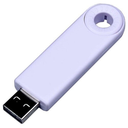 Классическая белая выдвижная пластиковая флешка с круглым отверстием (32 Гб / GB USB 2.0 Белый/White 035W)