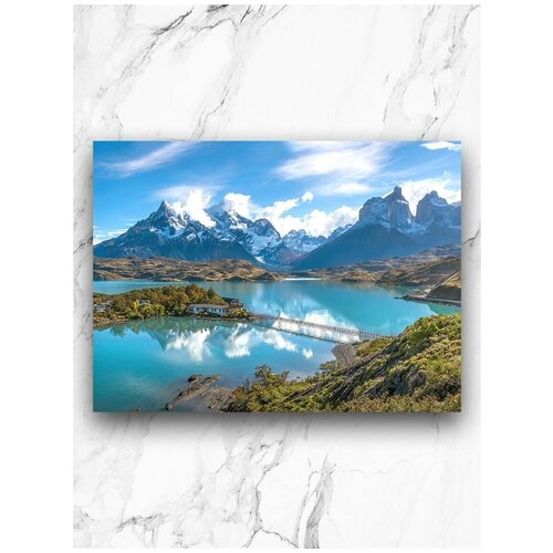 Картины для интерьера на холсте 60х80 см/ Горы / Озеро / Природа