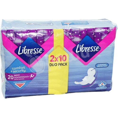 Прокладки женские гигиенические Libresse Либресс ночные макси удлиненные -32см с мягкой поверхностью 20шт