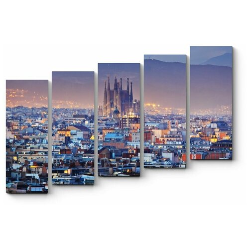 Модульная картина Величественная Барселона в сумерках130x91