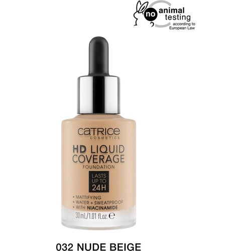 CATRICE Тональная эмульсия HD Liquid Coverage Foundation, 30 мл/133 г, оттенок: 032 nude beige