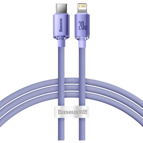 Кабель для передачи данных / быстрой зарядки / Baseus Crystal Shine Series USB Type C to Lightning 20 Вт 2 м, Purple CAJY000305