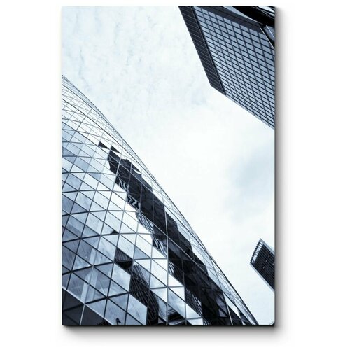 Модульная картина Серое небо Лондона в зеркале небоскреба 50x75