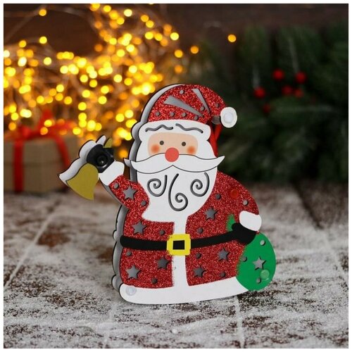 Украшение ёлочное "Дед Мороз с колокольчиком и мешком" 16х17 см 6947619