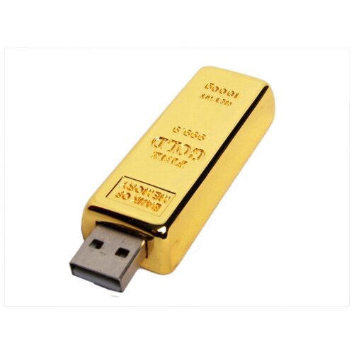 Металлическая флешка в виде слитка золота (8 Гб / GB USB 2.0 Золотой/Gold Gold_bar Flash drive VF- Gold bar)