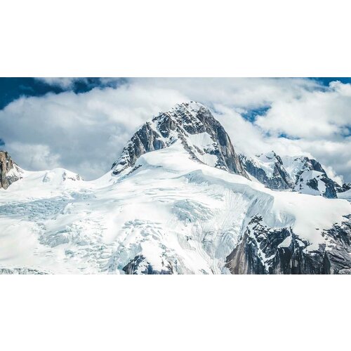 Картина на холсте 60x110 LinxOne "Гора вершина снег" интерьерная для дома / на стену / на кухню / с подрамником