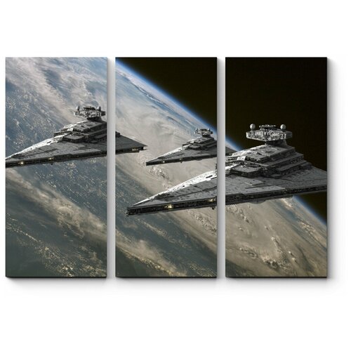 Модульная картина Межгалактические корабли 130x93