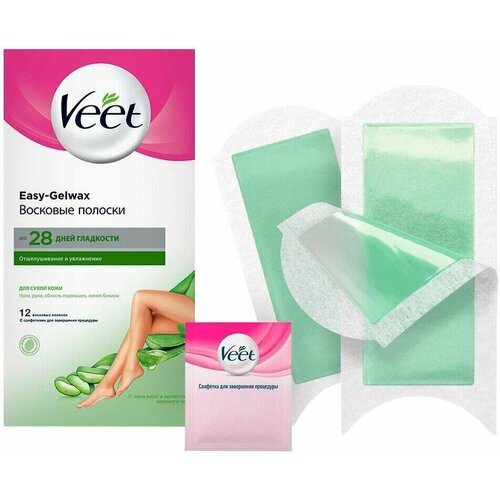 Veet / Полоски для депиляции Veet восковые для сухой кожи 12шт 2 уп
