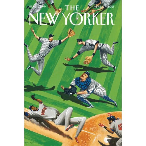Плакат, постер the new yorker обложка. Нью йоркер на холсте, размер 60х84см