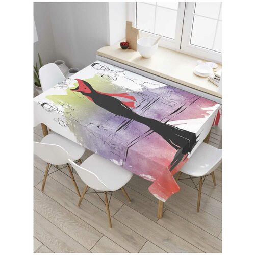 Скатерть прямоугольная JoyArty на кухонный стол "Ретро в моде" из оксфорда, 120x145 см