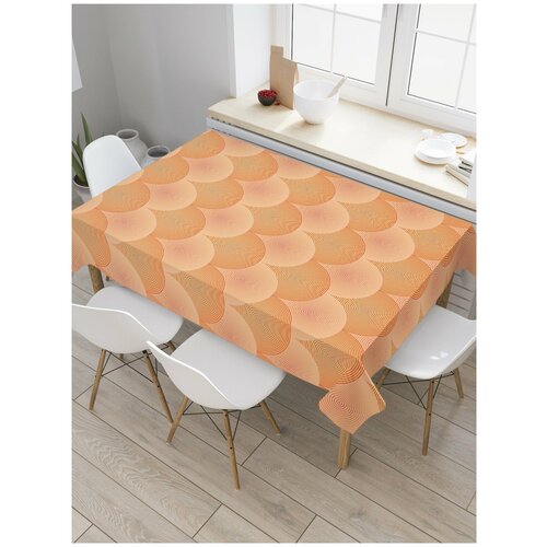 Скатерть прямоугольная JoyArty на кухонный стол "Дисковая чешуя" из оксфорда, 180x145 см