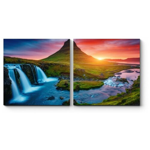 Модульная картина Красочный рассвет, Исландия 120x60