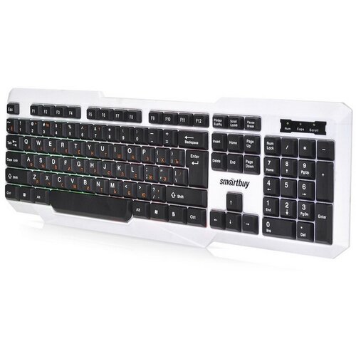 Клавиатура проводная игровая Smartbuy, бело-черный