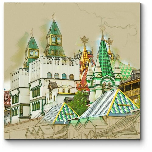 Модульная картина Измайловский Кремль , Москва 30x30