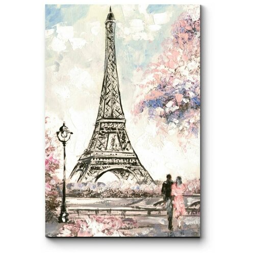 Модульная картина Город любви весной, Париж 50x75