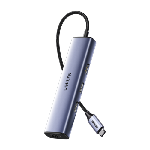 USB-концентратор  UGreen CM475, 60600, разъемов: 3, 15 см, серый