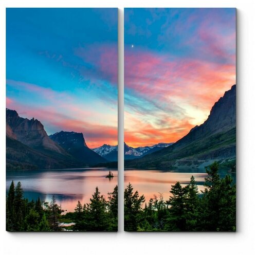 Модульная картина Красочный закат над озером Святой Марии 50x50