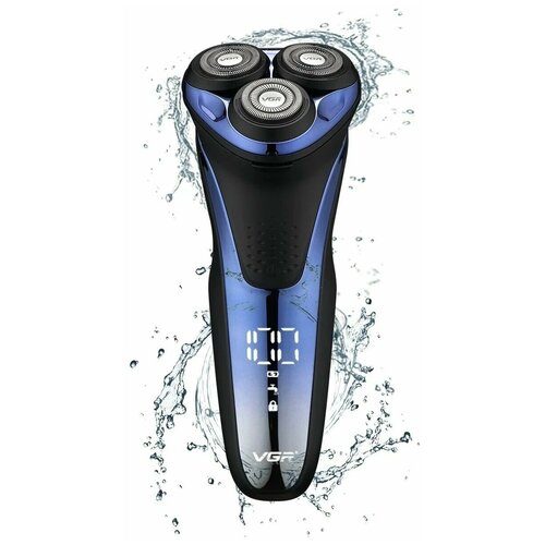 Электробритва VGR, Машинка для стрижки волос, Триммер для бороды и усов профессиональный, чёрный, синий
