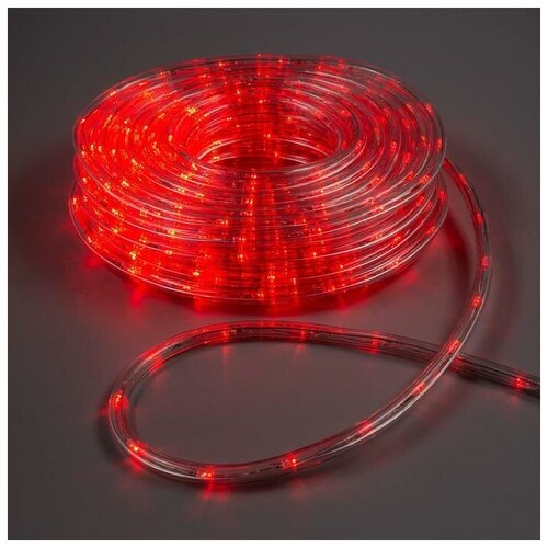 Световой шнур Luazon Lighting 10 мм, IP44, 20 м, 24 LED/м, 220 В, 8 режимов, свечение красное