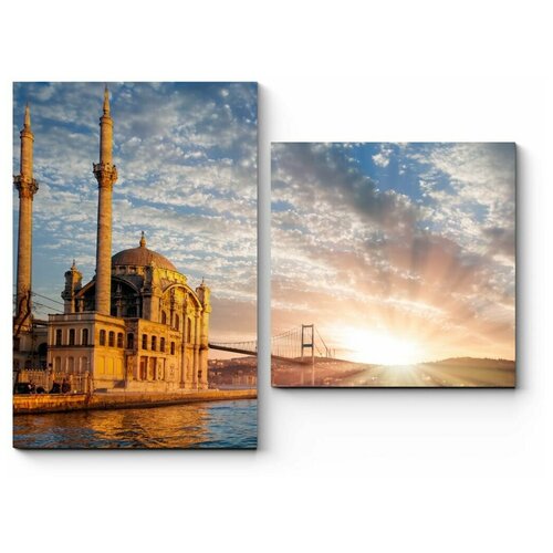 Модульная картина Завораживающий рассвет у мечети. Стамбул. 120x90