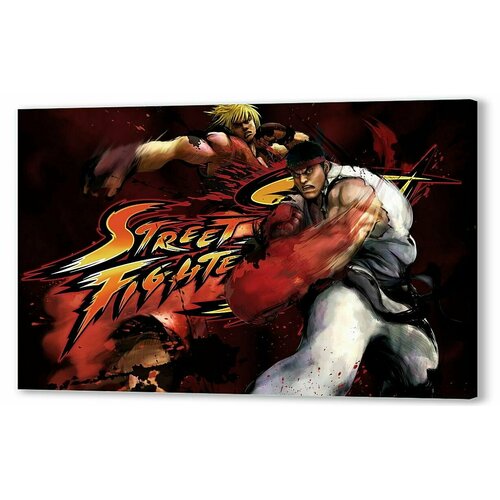 Плакат, постер на холсте Street Fighter. Размер 42 х 60 см