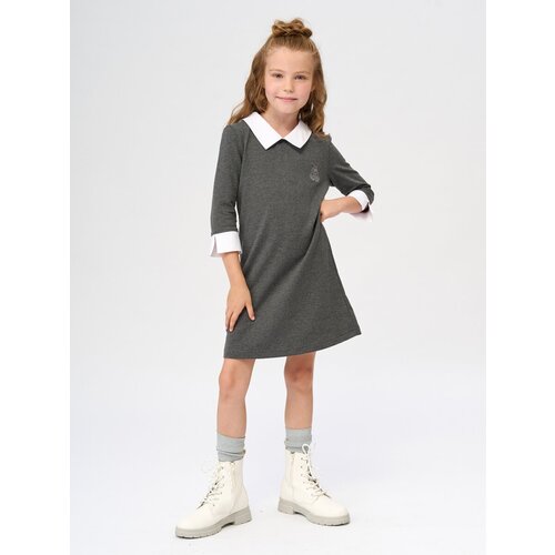 Школьное платье КотМарКот, размер 128, серый