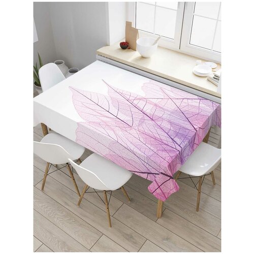 Скатерть прямоугольная JoyArty на кухонный стол "Лиственный узор" из оксфорда, 180x145 см